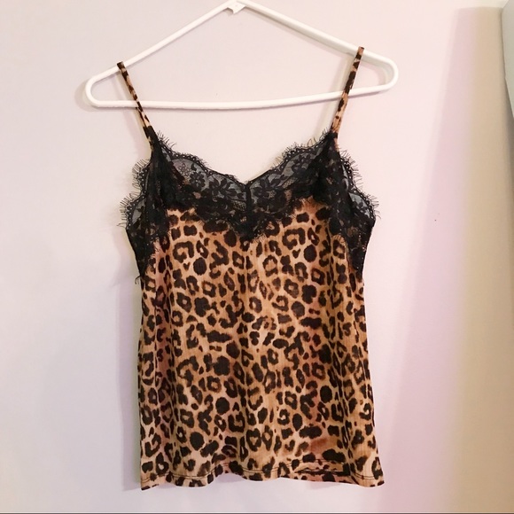 Zara | Tops | Nwt Zara Leopard Print Lace Cami | Poshmark